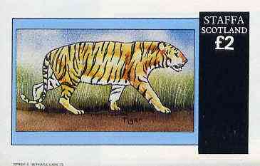 Staffa 1982 Wild Animals (Tiger) imperf deluxe sheet (£2 value) unmoun ...