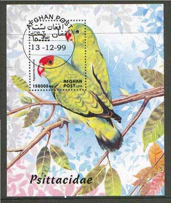 Afghanistan 1999 Parrots m/sheet fine cto used – AGStamps